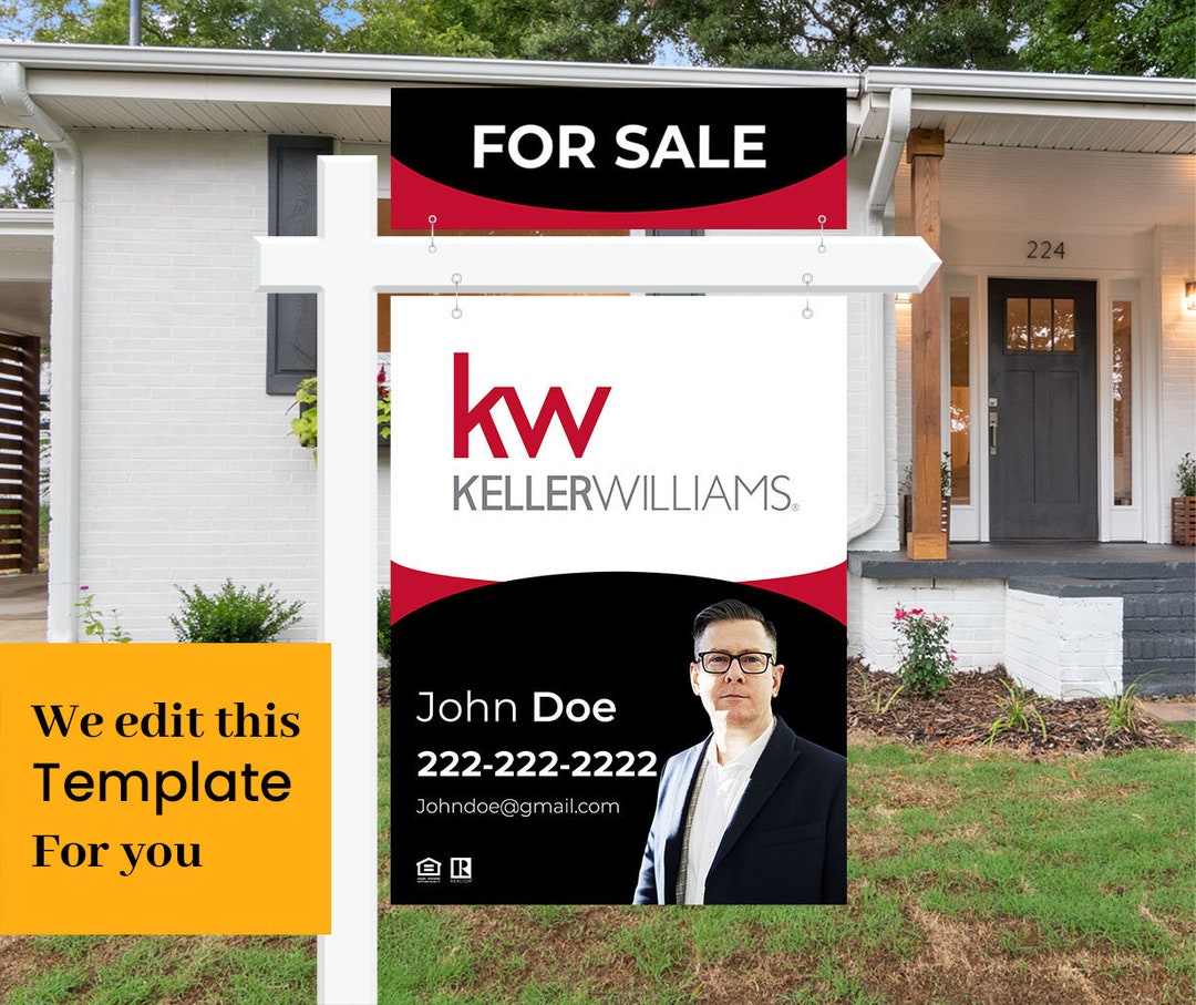 Keller Williams Yard Sign Marketing Template +4 RIDERS - Etsy