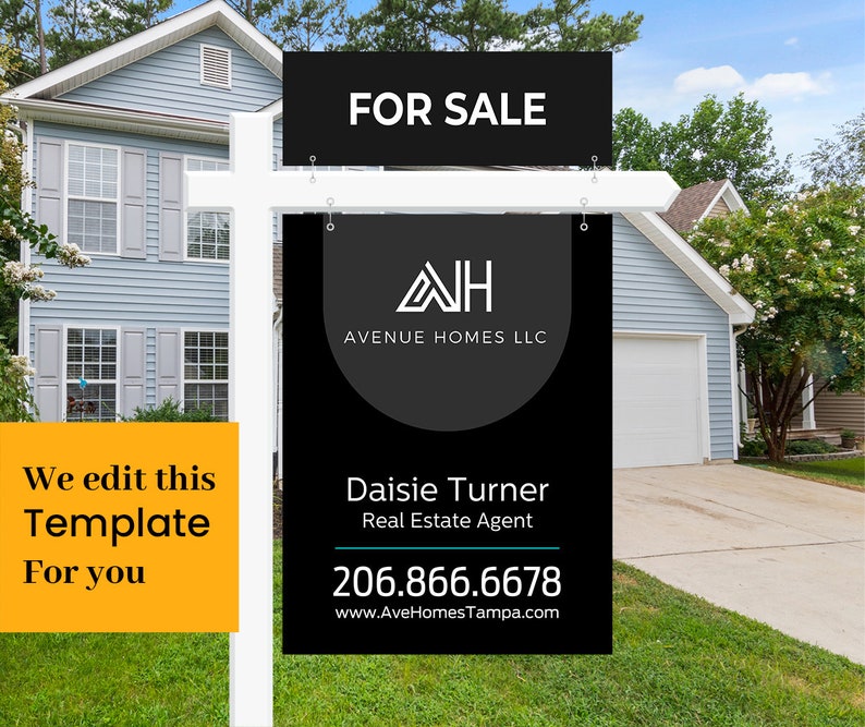Luxury Real Estate Yard Sign Design; for Sale Yard Sign, Open House ...