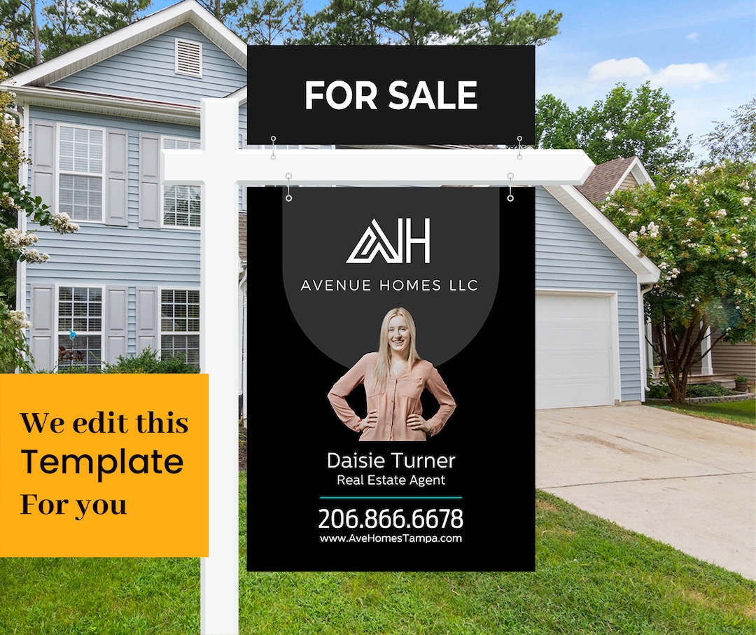Luxury Real Estate Yard Sign Design; for Sale Yard Sign, Open House ...