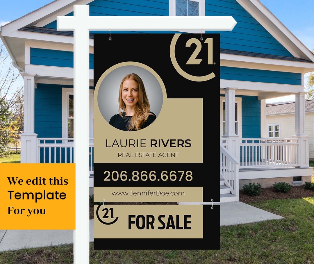 Century 21 Yard Sign Design +4 RIDERS; for Sale, for Lease, Sold, Open ...