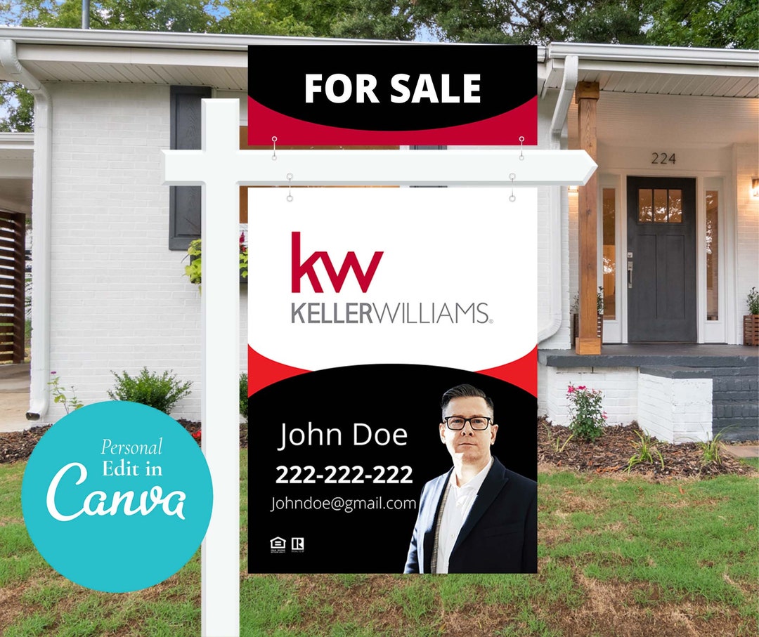Keller Williams Yard Sign Design Canva Template +4 RIDERS, for Sale ...