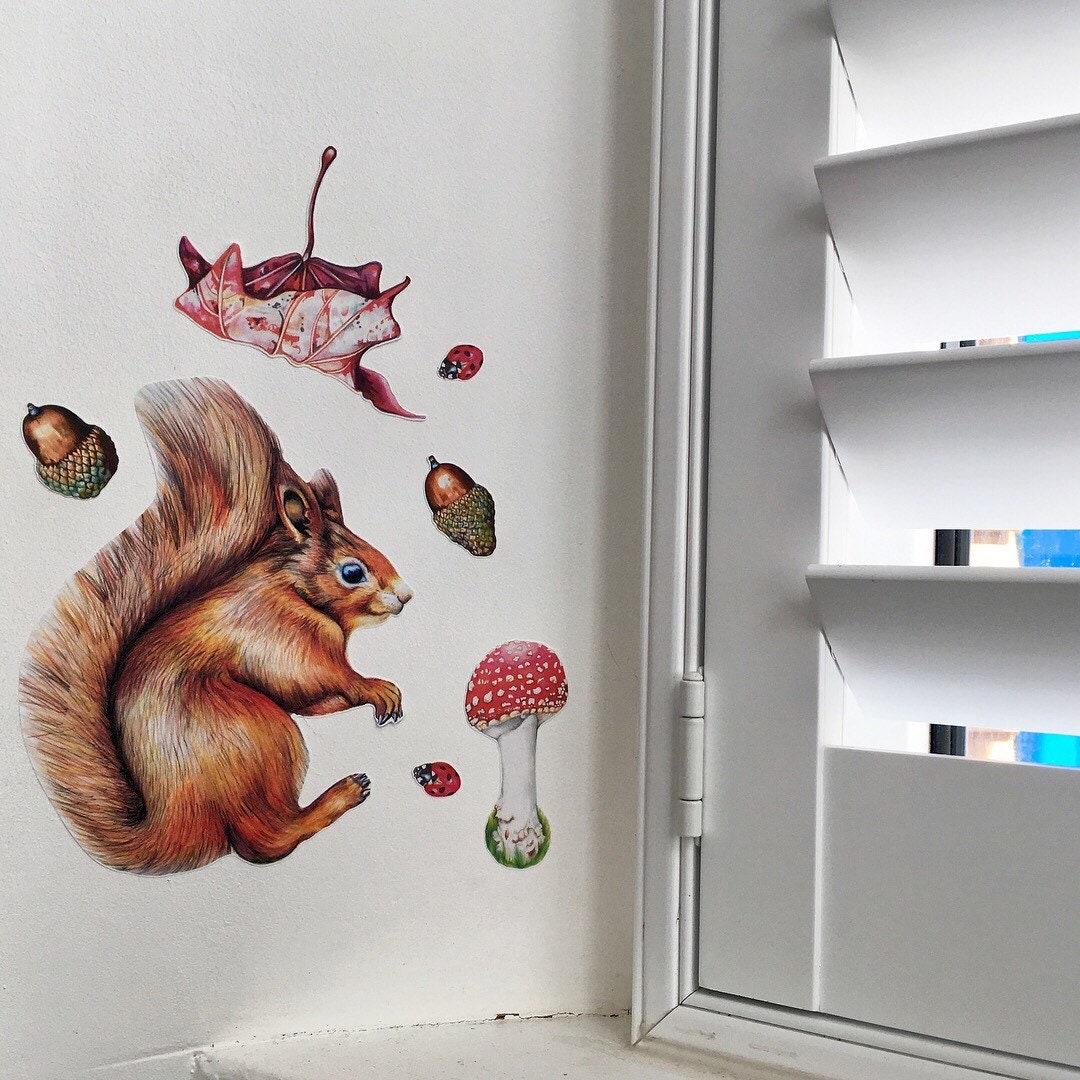 Woodland Fabric Wall Stickers LARGE - Etsy