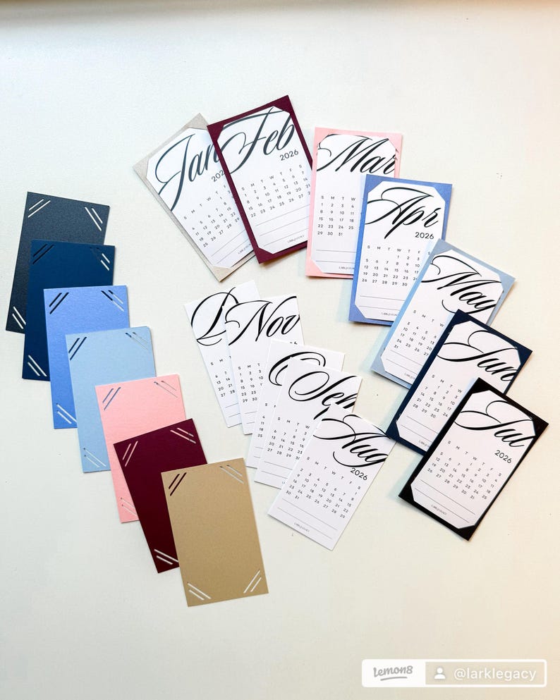 2026 Monthly Calendar Cards | Planner Inserts, A5/personal Size - Etsy