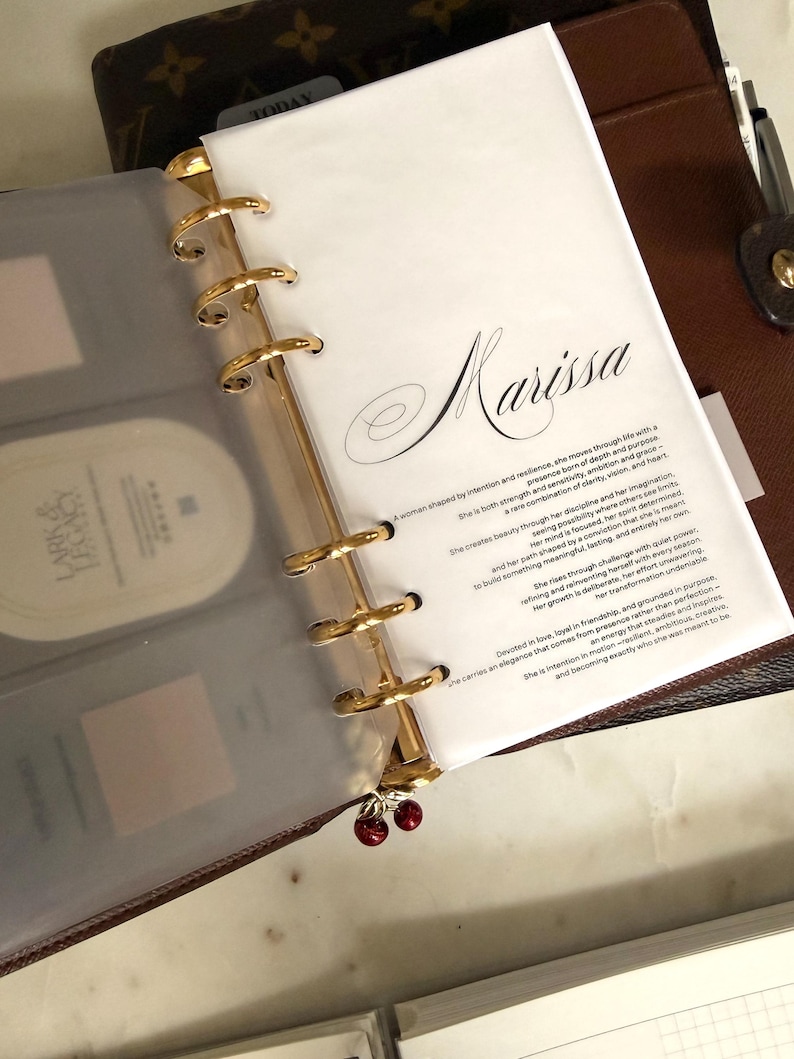 Personalized Vellum Planner Dashboard | Custom Name, Poetic Design - Etsy