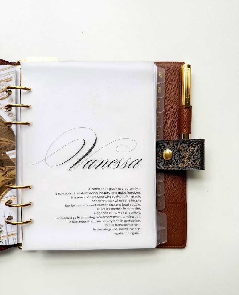 Personalized Vellum Planner Dashboard | Custom Name, Poetic Design - Etsy