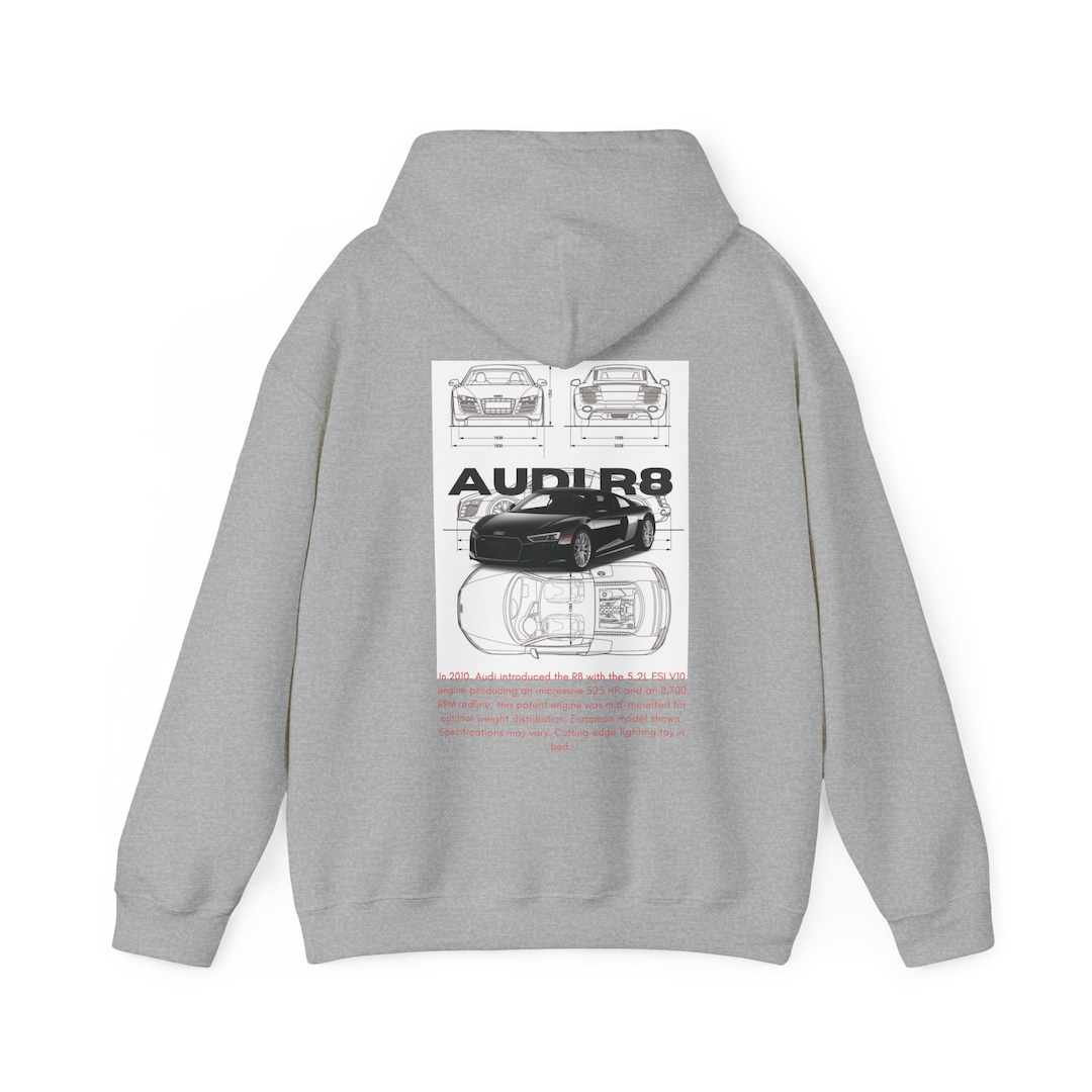 AUDI R8 Streetwear Hoodie Oversized AUDI R8 Unisex Hoodie Mens Womens ...
