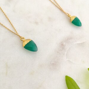 Tiny Green Quartz Pendant Necklace | Green Quartz Pendant Necklace ...