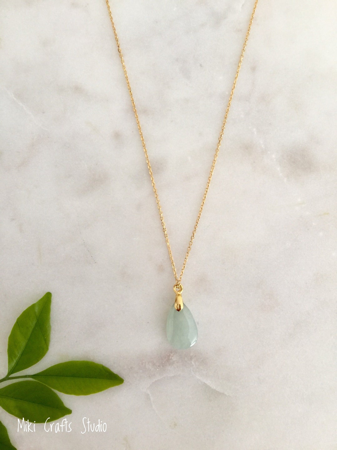 Teardrop L Jade Necklace | Jade Jewellery | Jade Necklace | Gold Filled ...