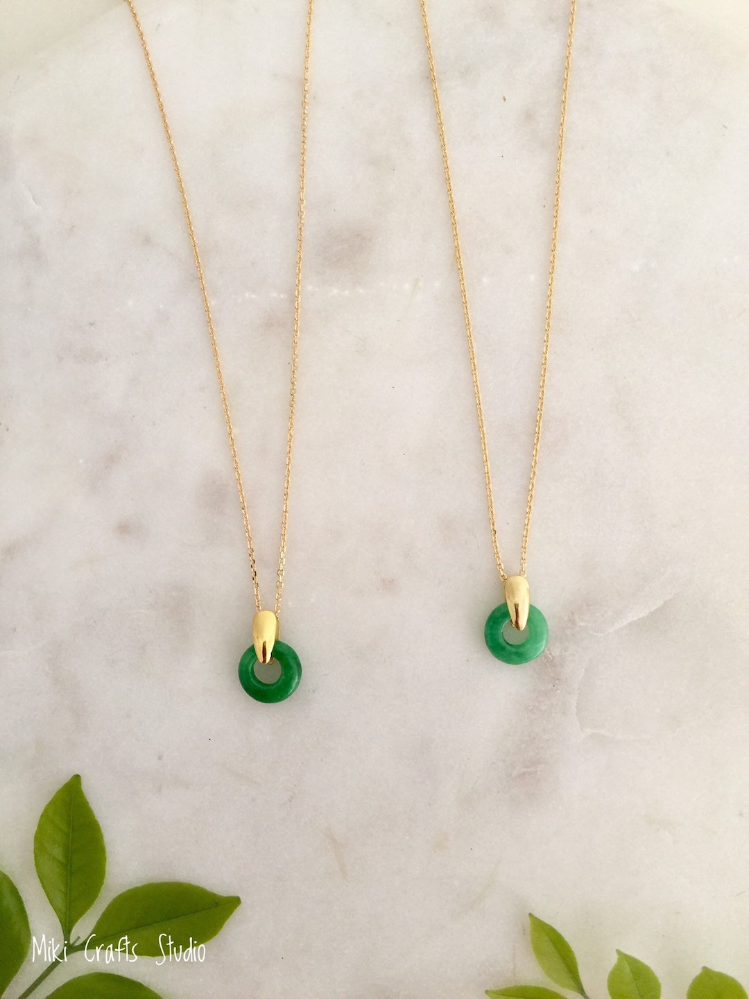 Tiny Jade Ring Necklace | Jade Jewellery | Dainty Round Jade Necklace ...