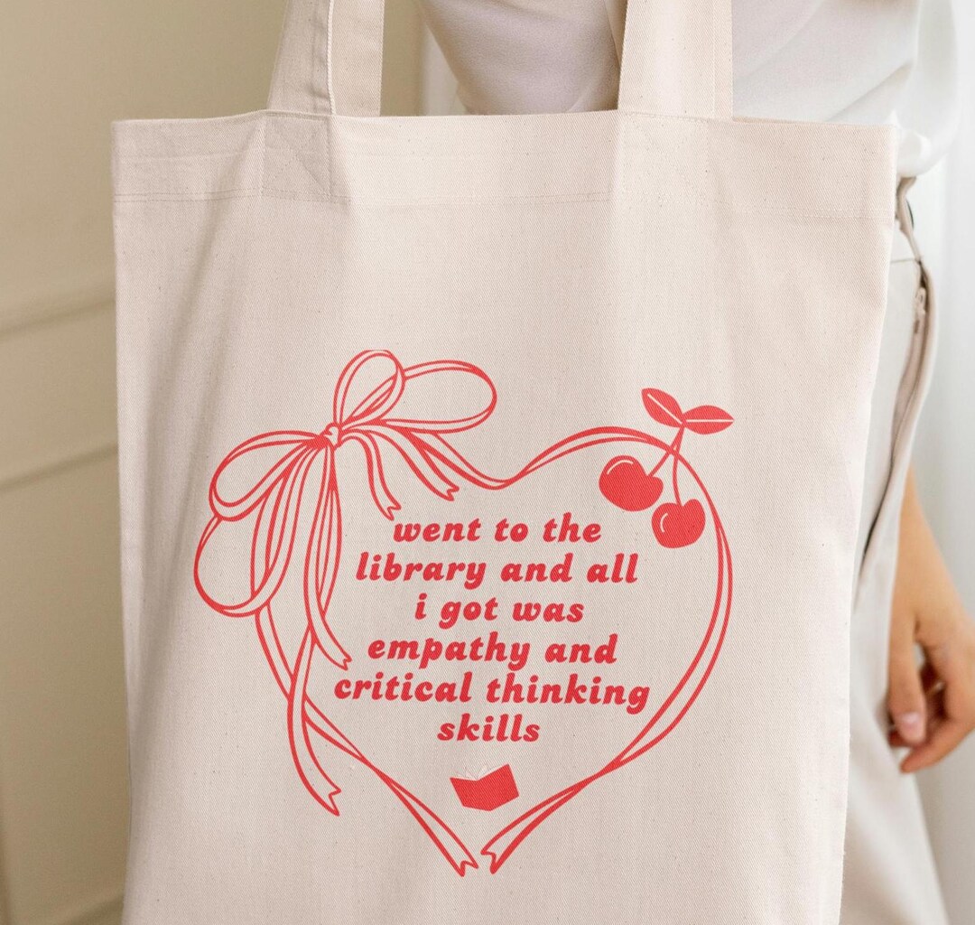 Support Libraries Tote Bag, Library Carryall, Eco-friendly Shopping Bag ...