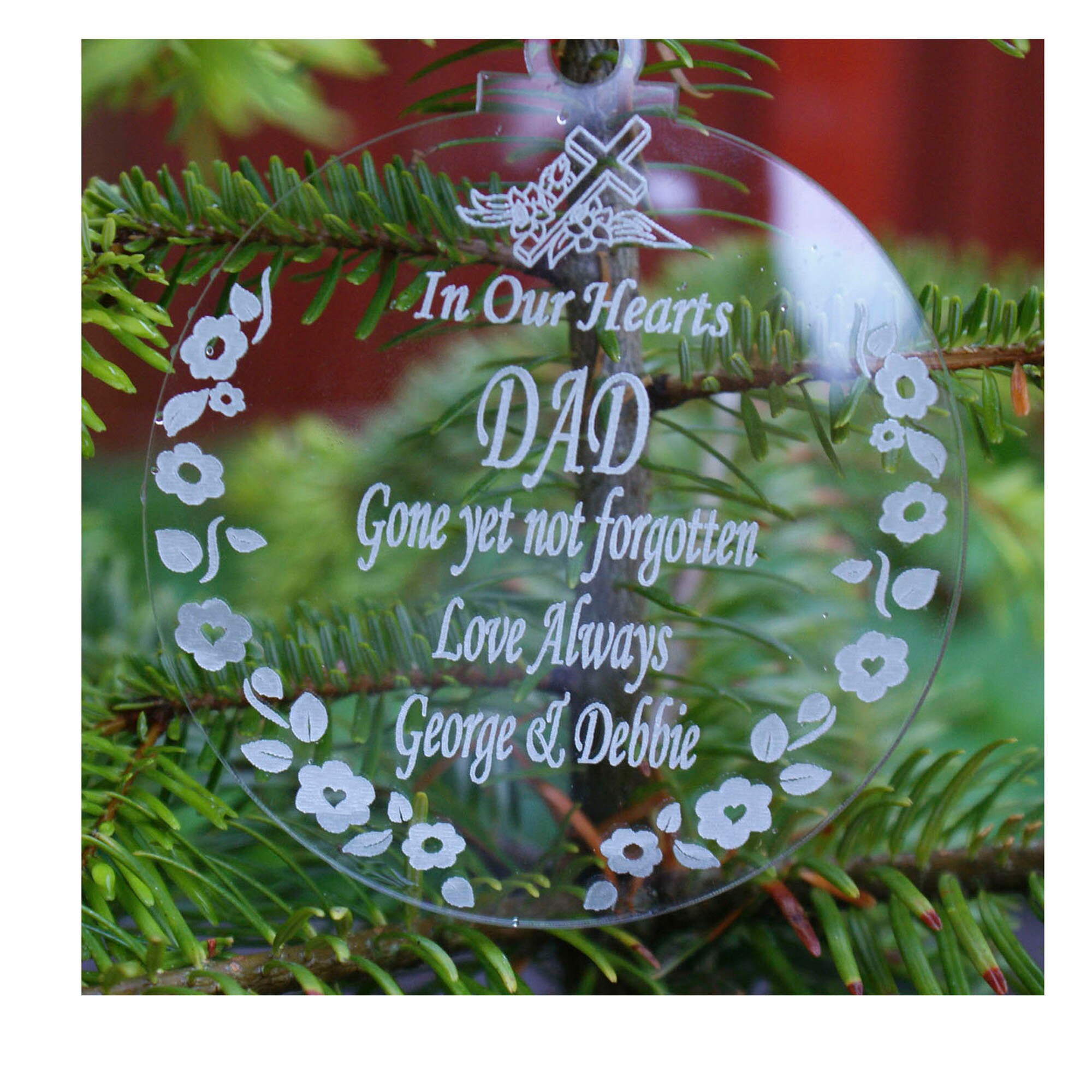 Personalised Engraved Remembrance Tree Bauble Memorial - Etsy UK