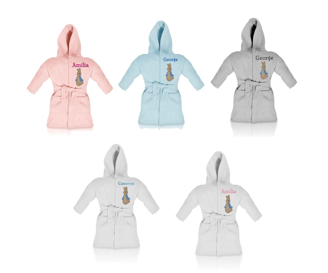 Peter Rabbit Personalised & Applique Super Soft Fleece Dressing Gown ...