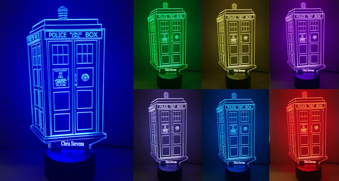Personalised Tardis Night Light With Remote Control - Etsy UK