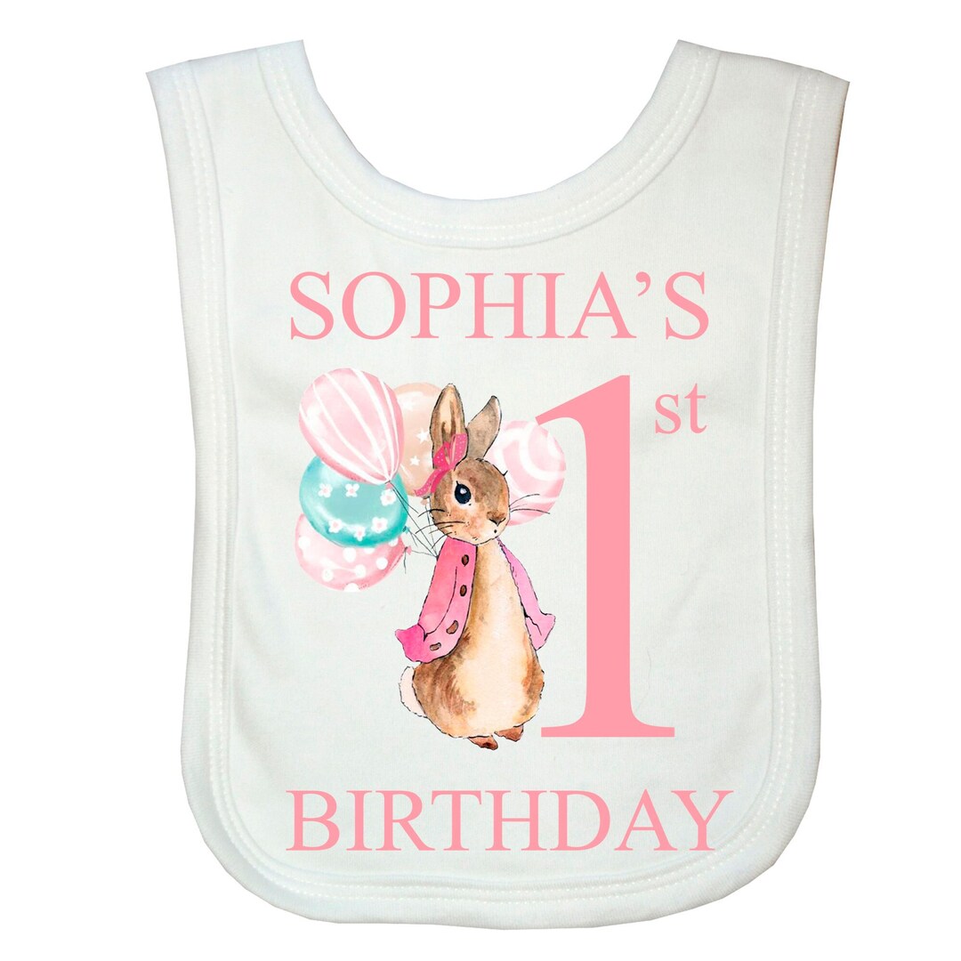 Peter Rabbit Girls 1st Birthday Personalised Baby Bib - Etsy