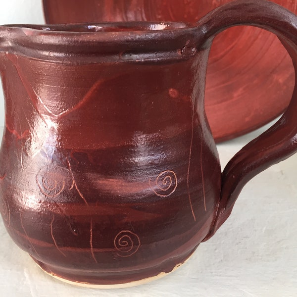 Red Ceramic Pitcher - Etsy