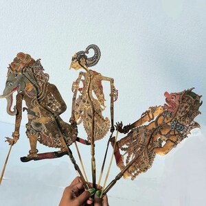 Ganesh Shadow Puppet | Balinese Wayang Kulit | Hindu Wall Art ...