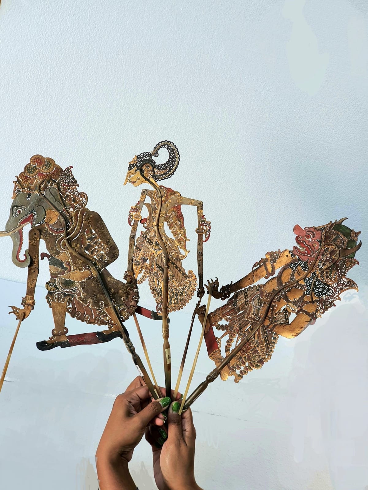 Ganesh Shadow Puppet | Balinese Wayang Kulit | Hindu Wall Art ...
