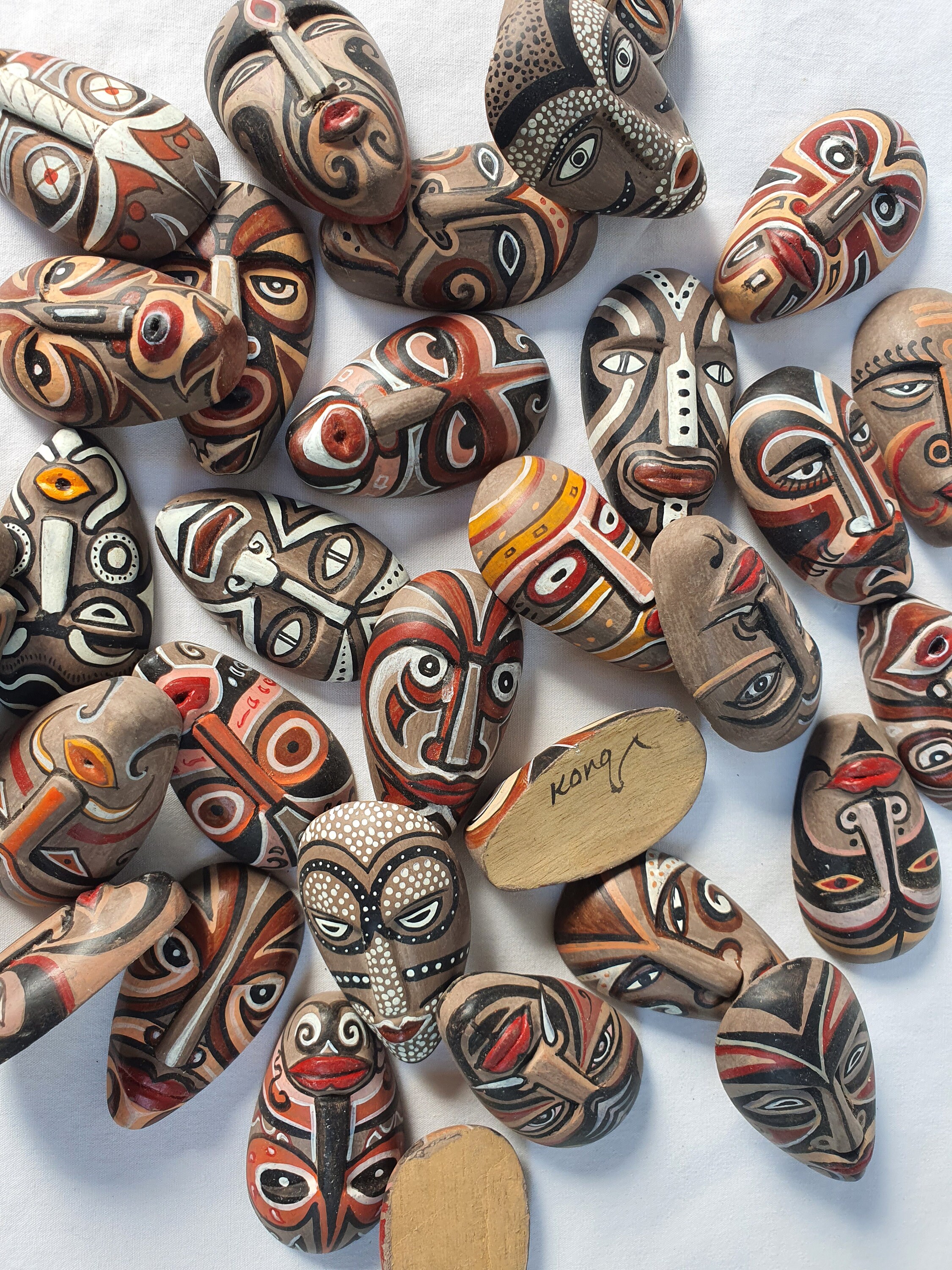Tribal Mask Miniature DIY Do It Yourself Doll, Finger Puppet, Primitive ...