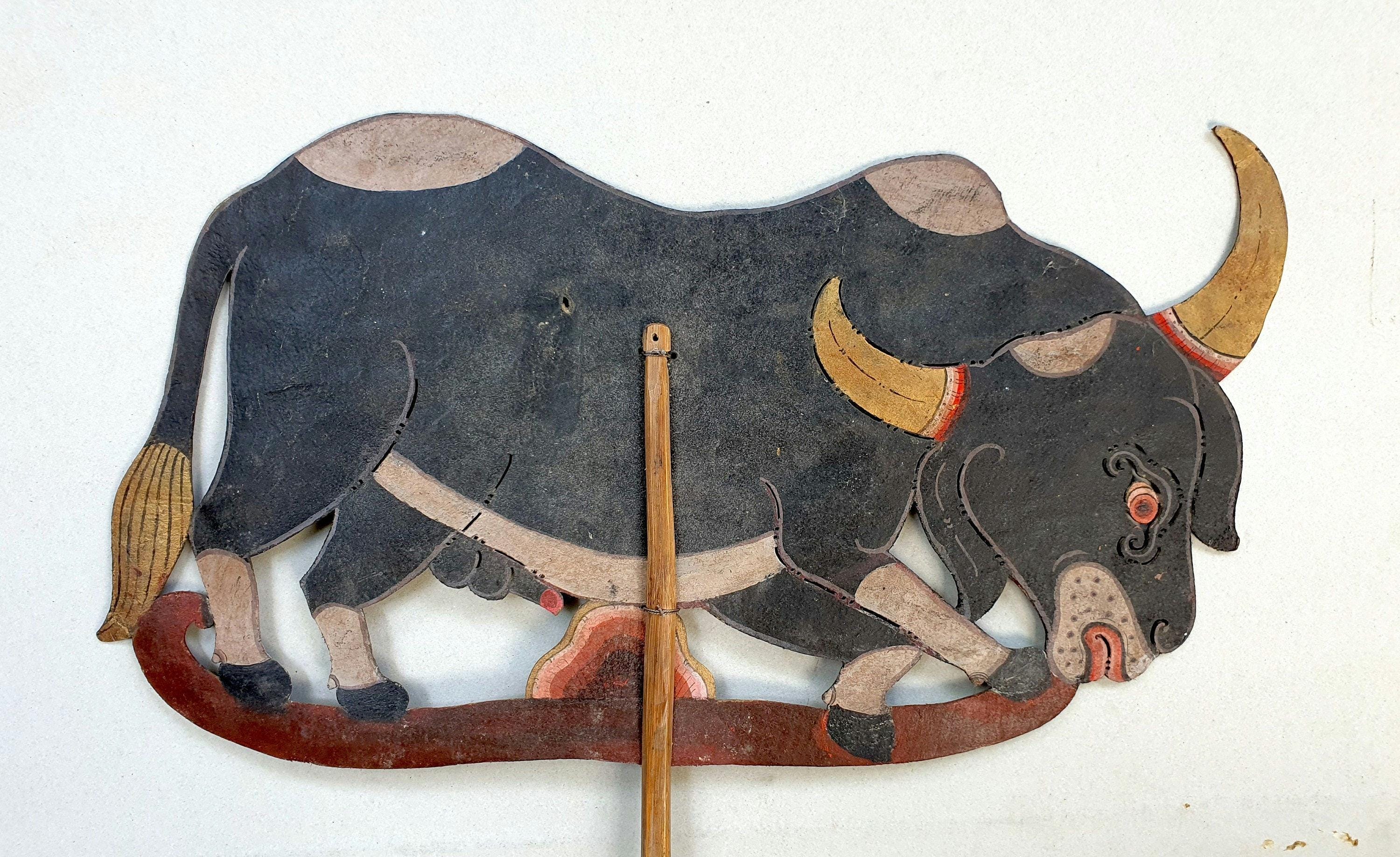 Old Javanese Shadow Puppet- Black Bull the Symbol of Power - Etsy