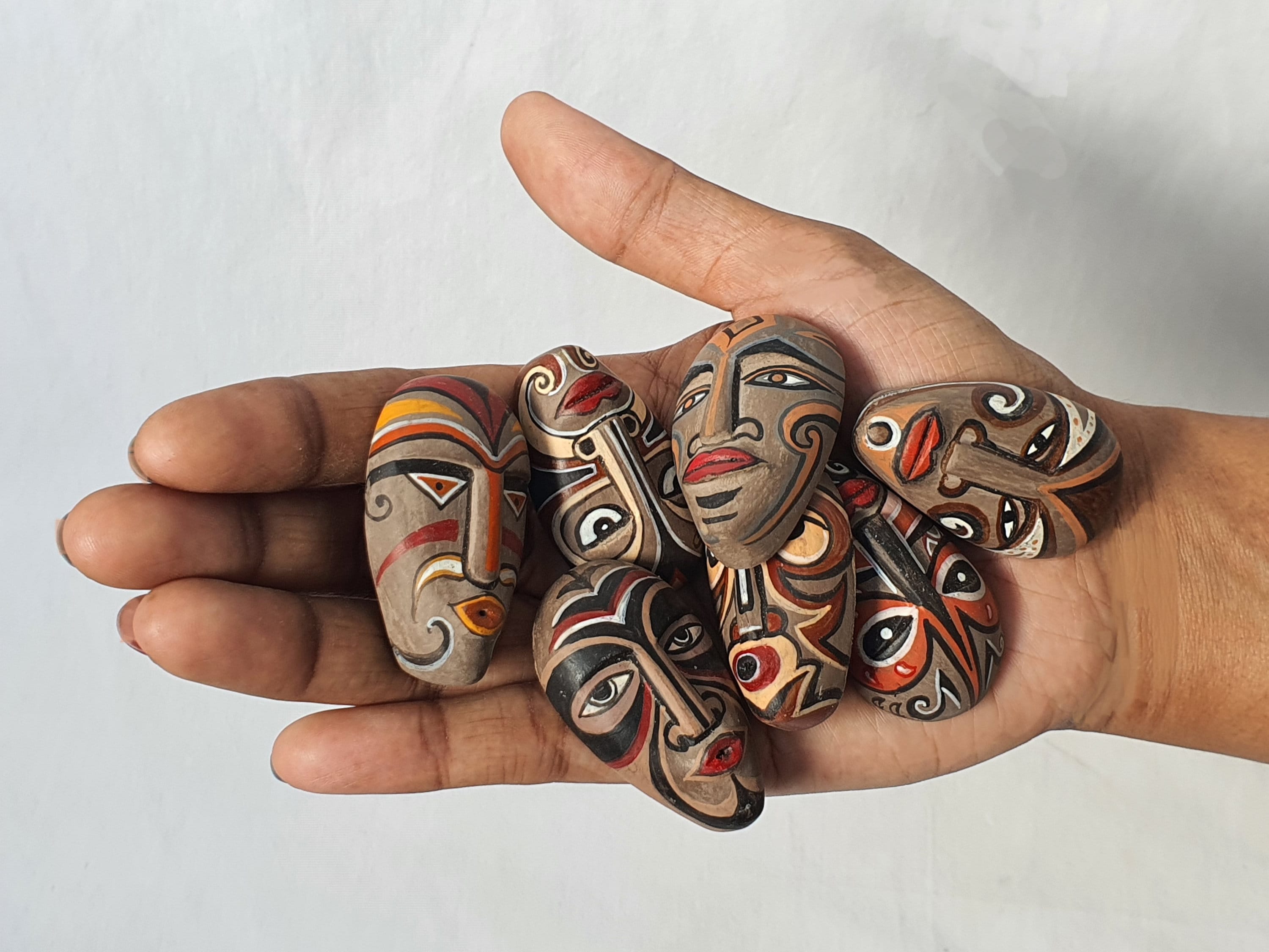Tribal Mask Miniature DIY Do It Yourself Doll, Finger Puppet, Primitive ...