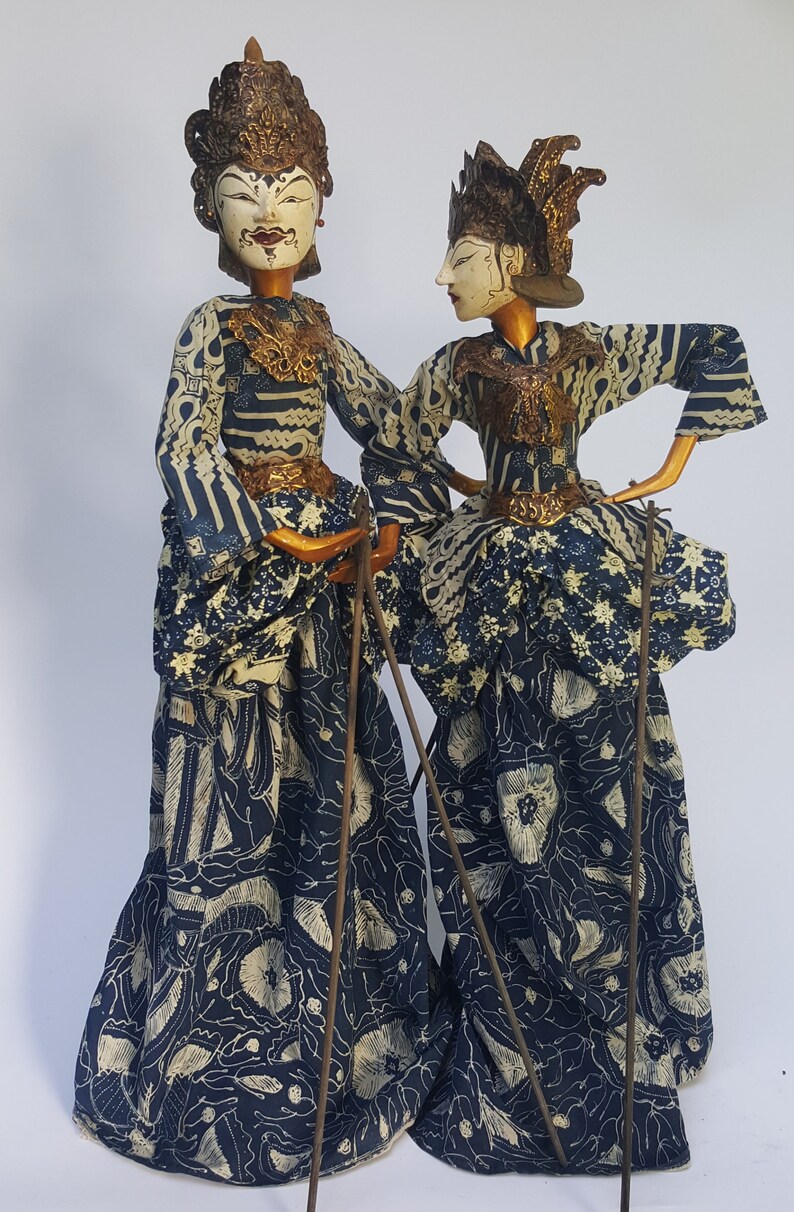 Original Design: Panji Batik Couple Rod Puppet - Etsy