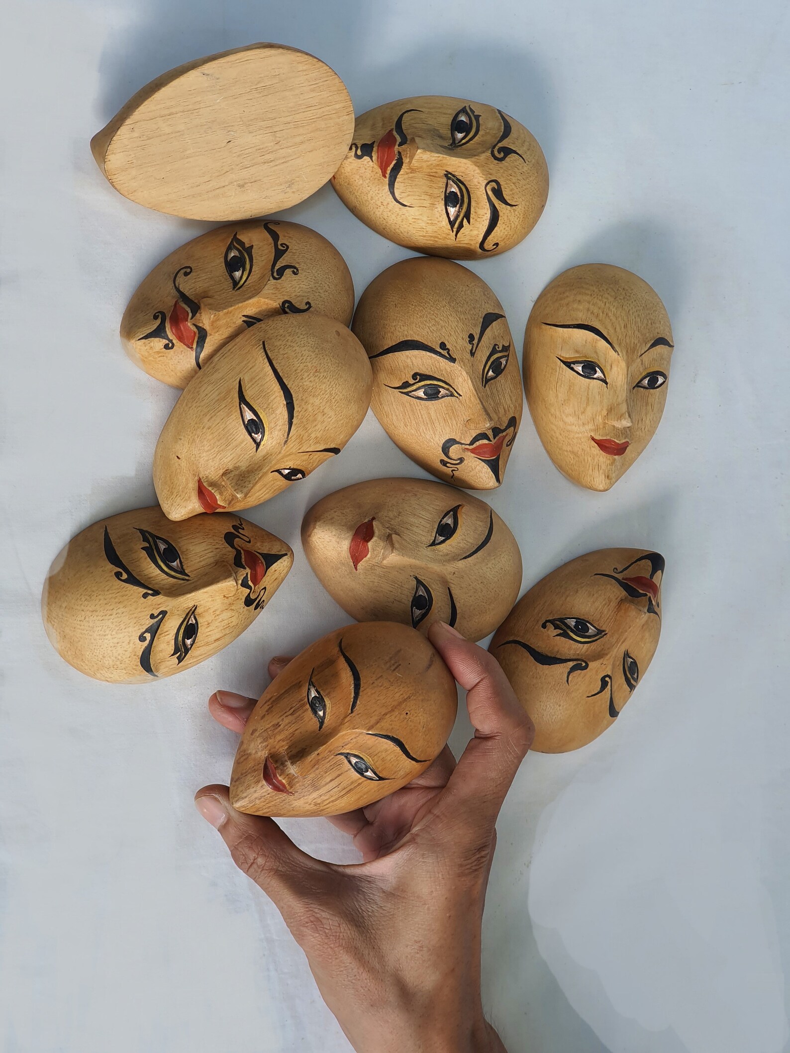 Custom Puppet Girl Puppet Primitive Mask, Painted Female Puppet Head ...