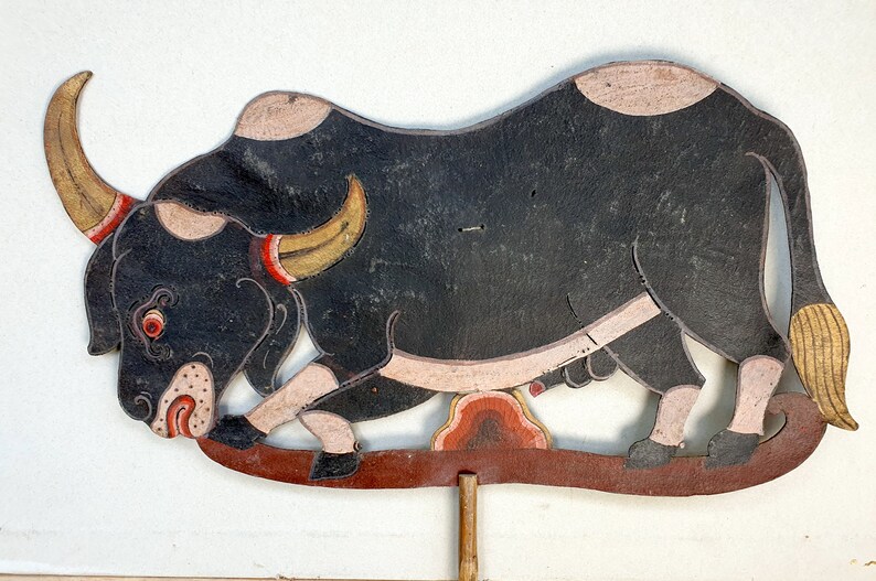Old Javanese Shadow Puppet- Black Bull the Symbol of Power - Etsy