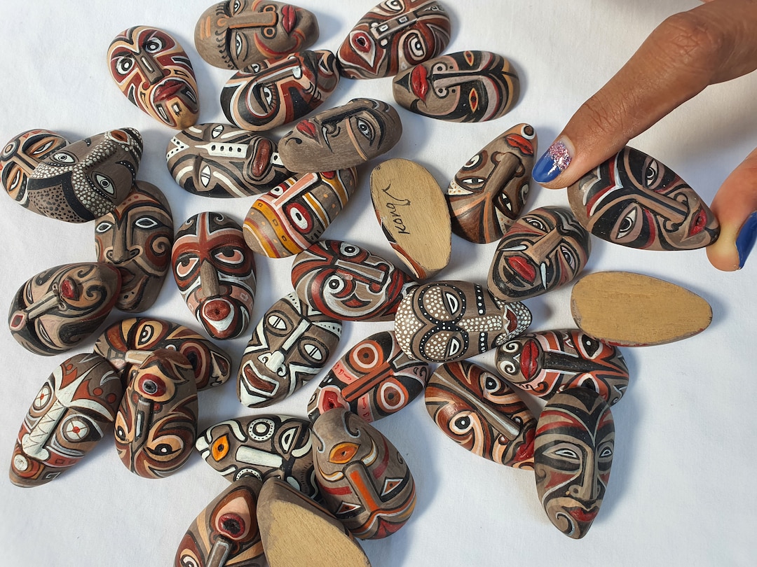 Tribal Mask Miniature DIY Do It Yourself Doll, Finger Puppet, Primitive ...