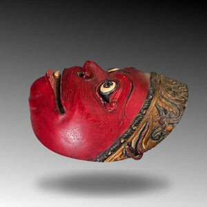 Old Japanese Cepot Mask of Clown -wayang Topeng Wall Art - Etsy