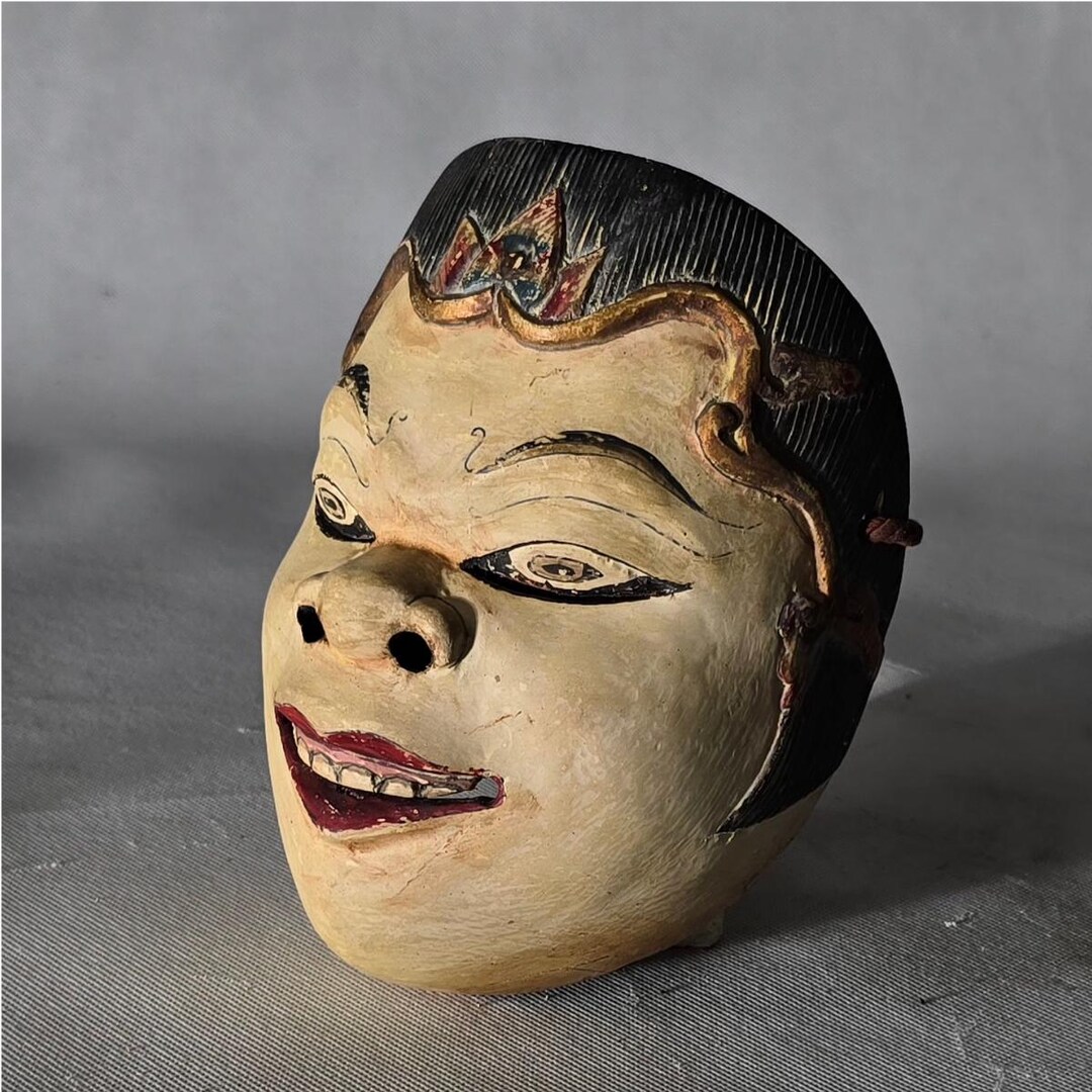Rare Vintage Indonesian Mask | Hand-painted Javanese Wayang Collectible ...