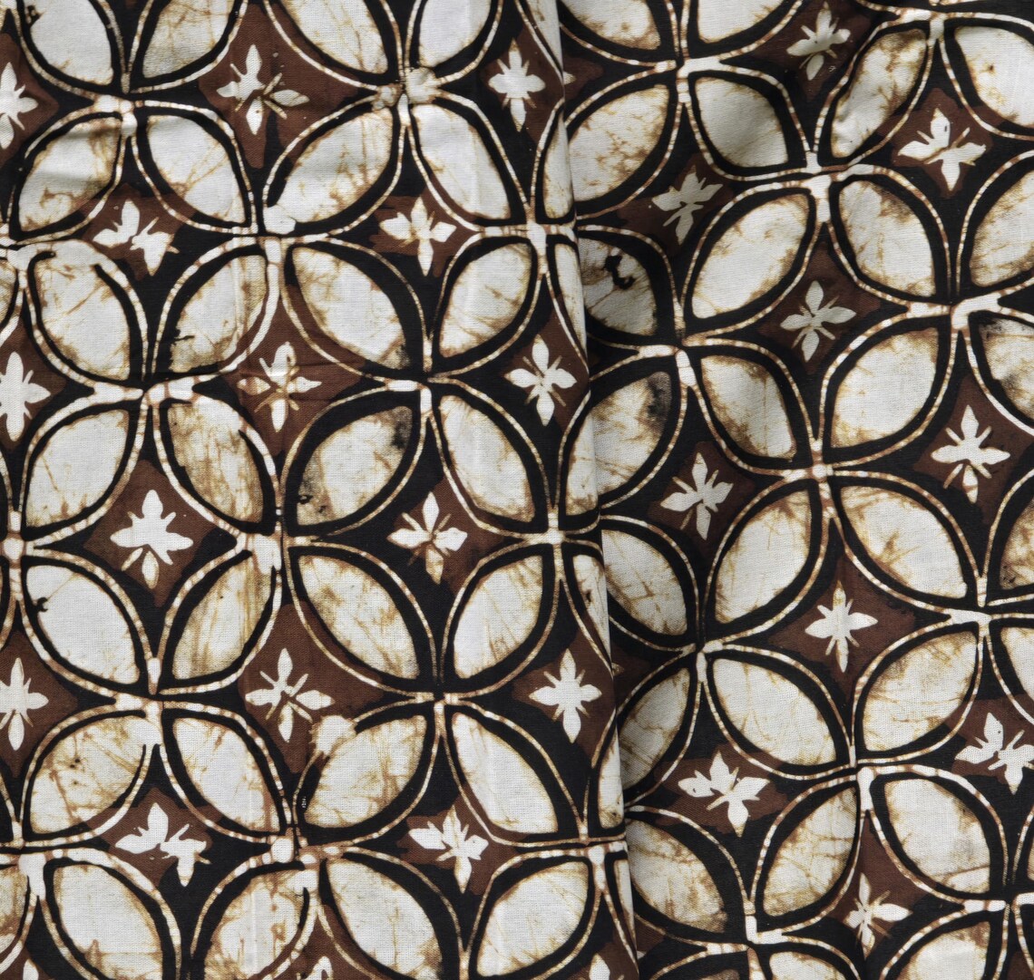 Elegant Sogan Batik Classic Javanese Motifs in Deep Brown and White - Etsy