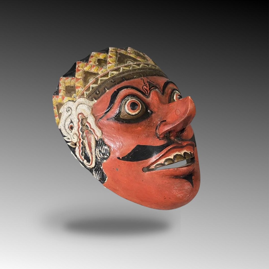 Rare Vintage Indonesian Mask | Hand-painted Javanese Wayang Collectible ...