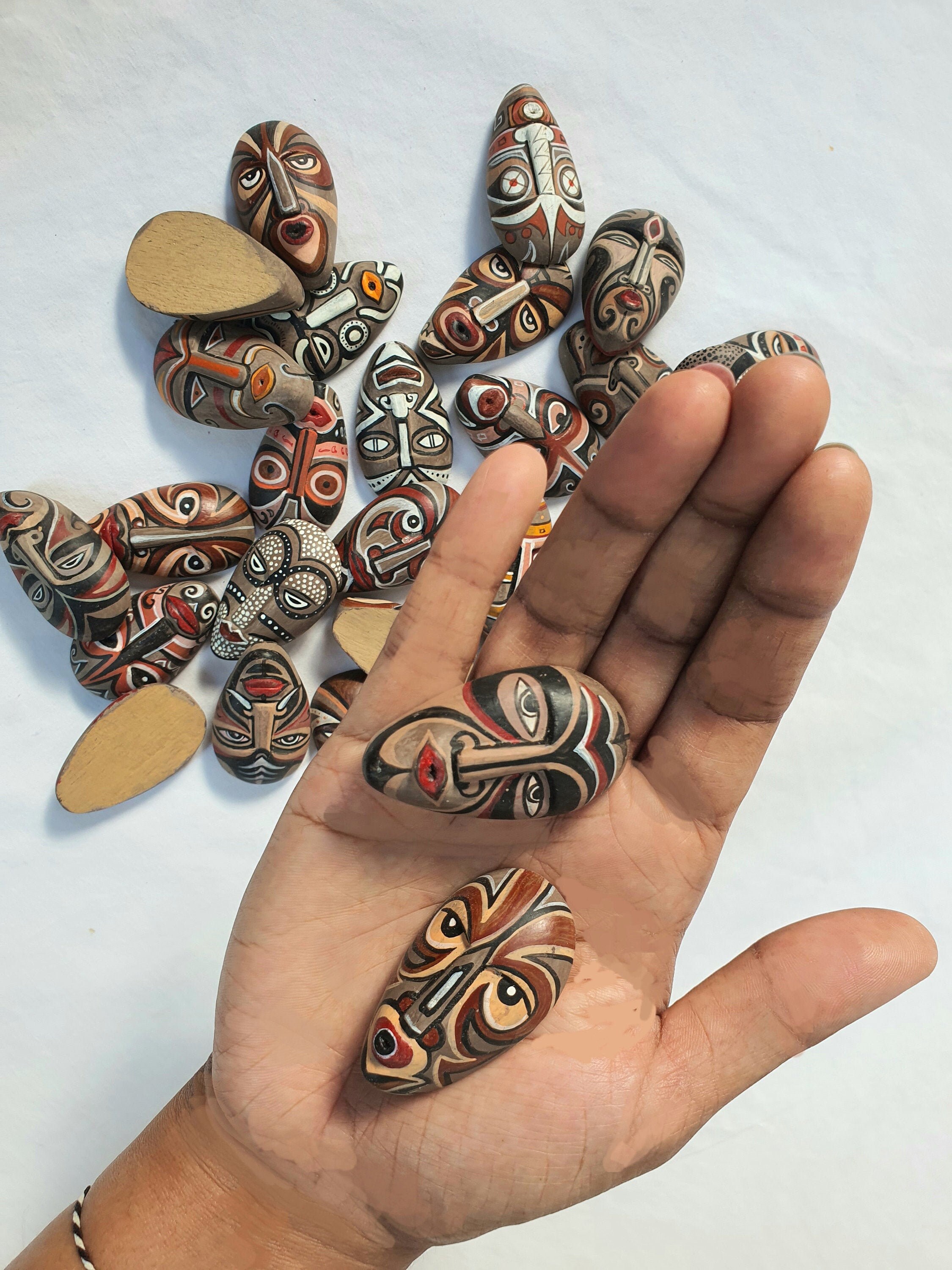 Tribal Mask Miniature DIY Do It Yourself Doll, Finger Puppet, Primitive ...