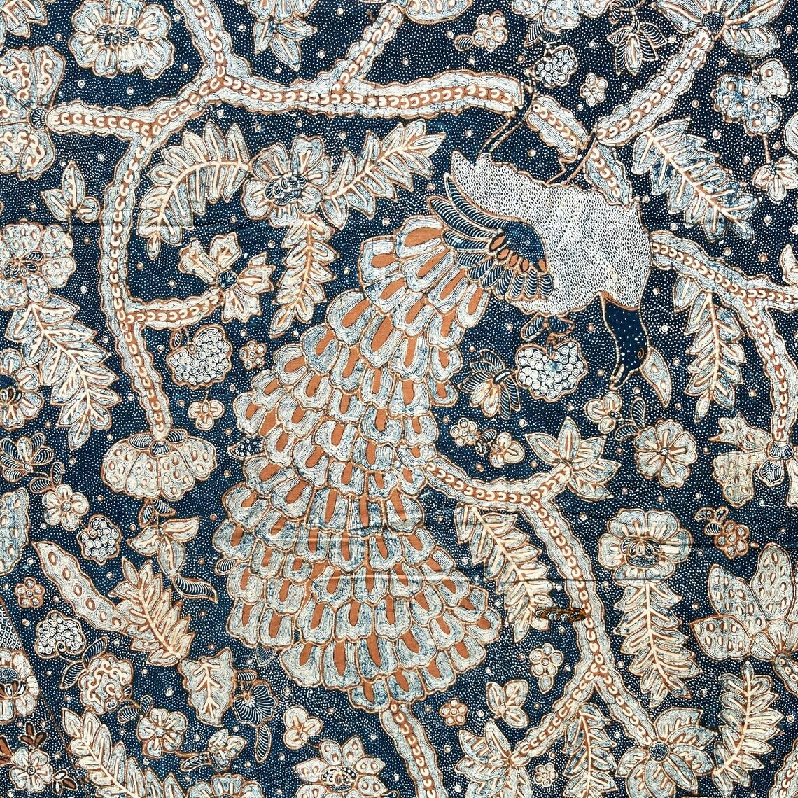 Beautiful Old Batik Tulis With Dancing Peacock on Cecek and Floral ...