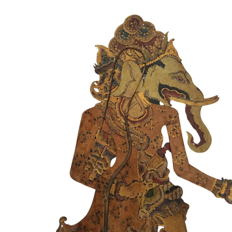 Ganesh Shadow Puppet | Balinese Wayang Kulit | Hindu Wall Art ...