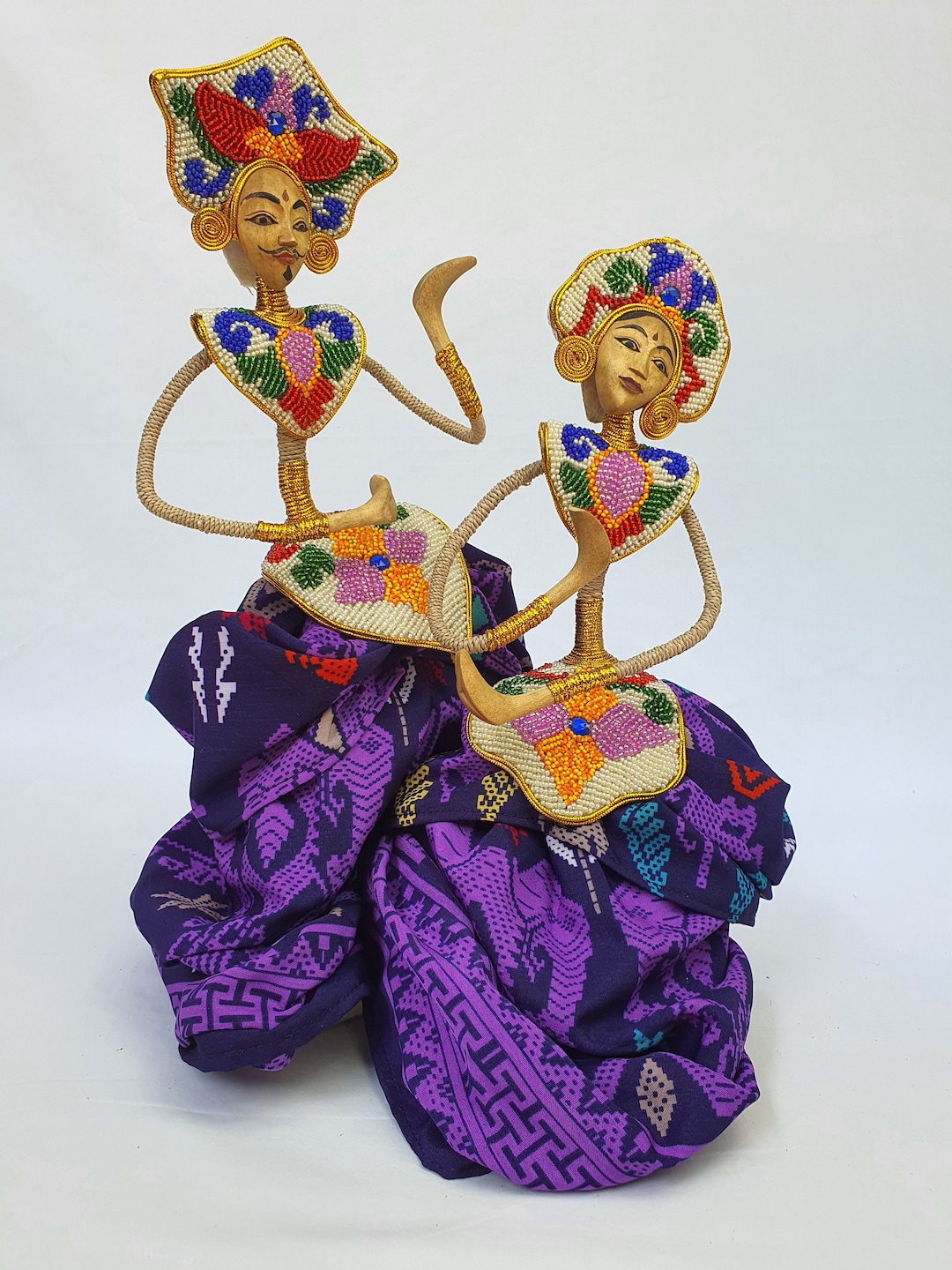 Bali Souvenir Flexible Dance Couple, Doll Beads From Handmade Art and ...