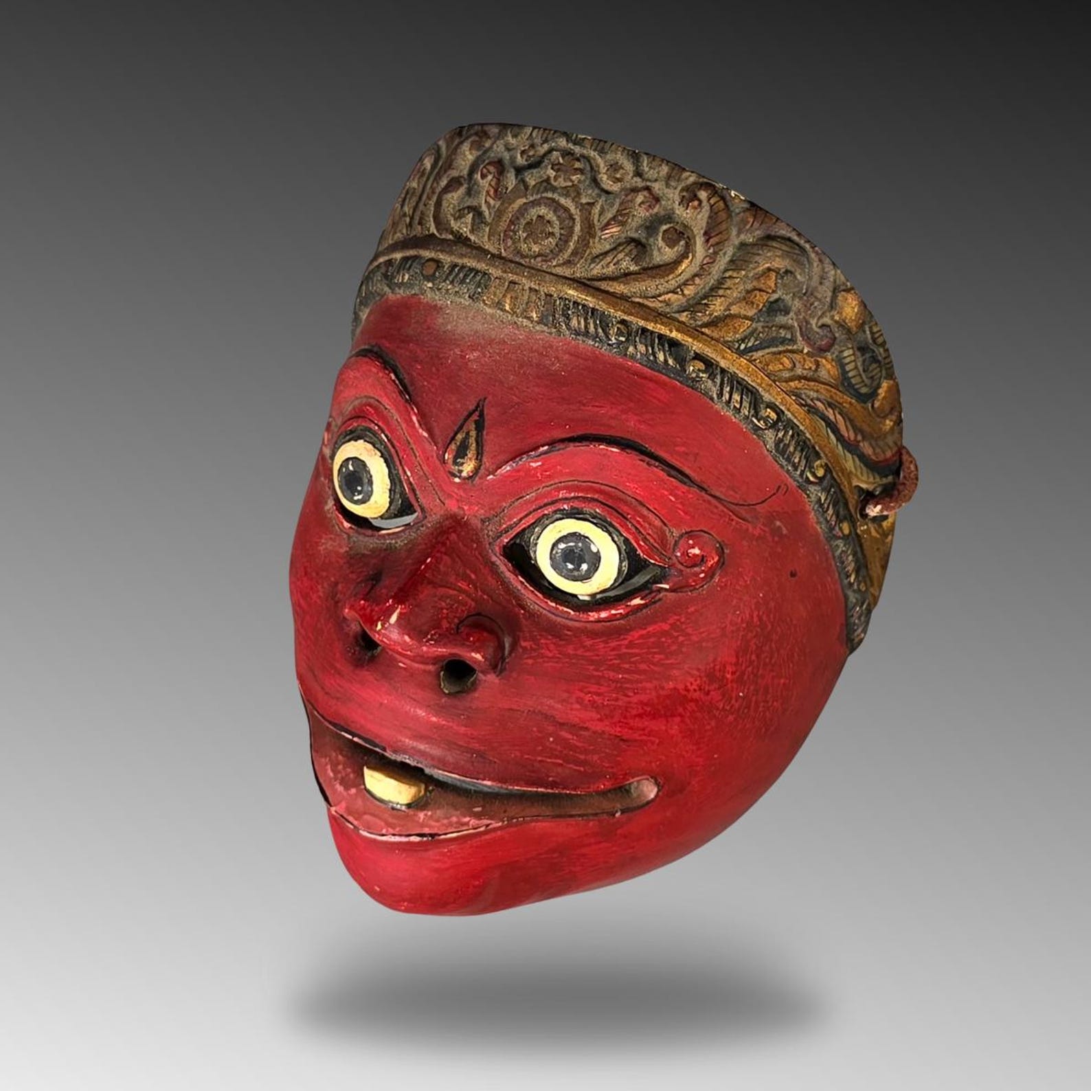 Old Japanese Cepot Mask of Clown -wayang Topeng Wall Art - Etsy