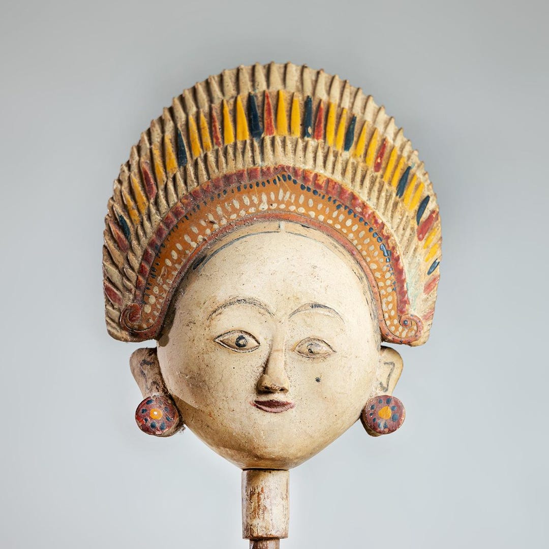 1940s Balinese Wood Carving – Goddess Rice Offering Topper – Antique ...