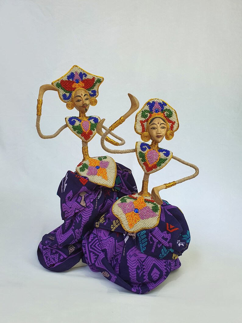 Bali Souvenir Flexible Dance Couple, Doll Beads From Handmade Art and ...