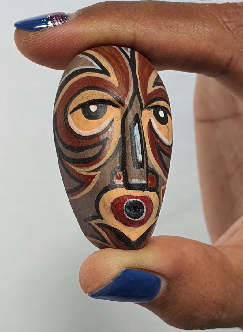 Tribal Mask Miniature DIY Do It Yourself Doll, Finger Puppet, Primitive ...