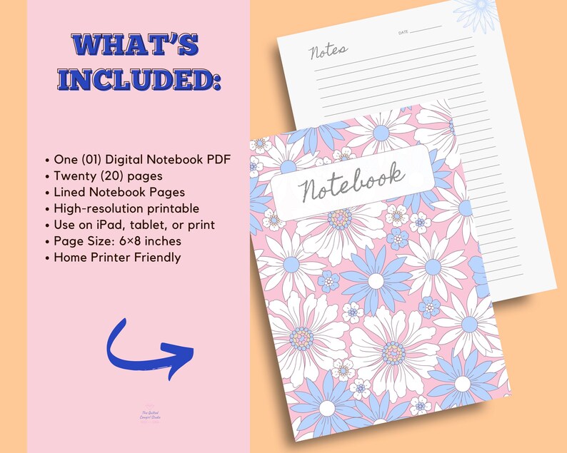 Bluebell Meadow Wildflower | Prairie Blooms Digital Notebook 6x8 ...