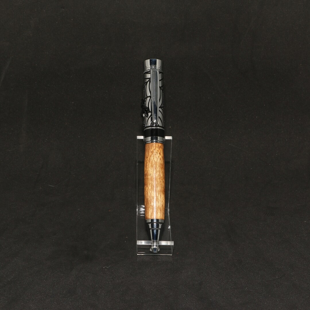 Shedua Spider Twist Pen in Chrome and Black Enamel - Etsy