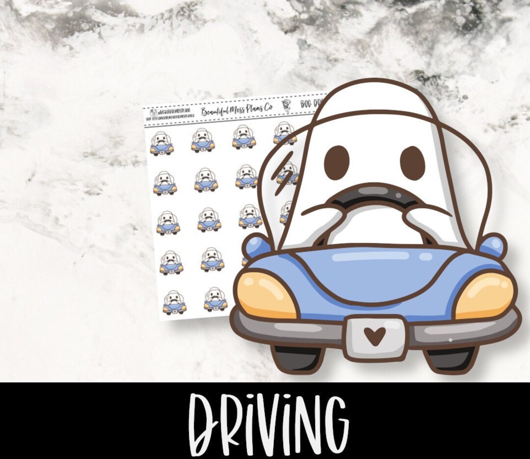 Boo: Driving // Planner Stickers // Character Stickers - Etsy