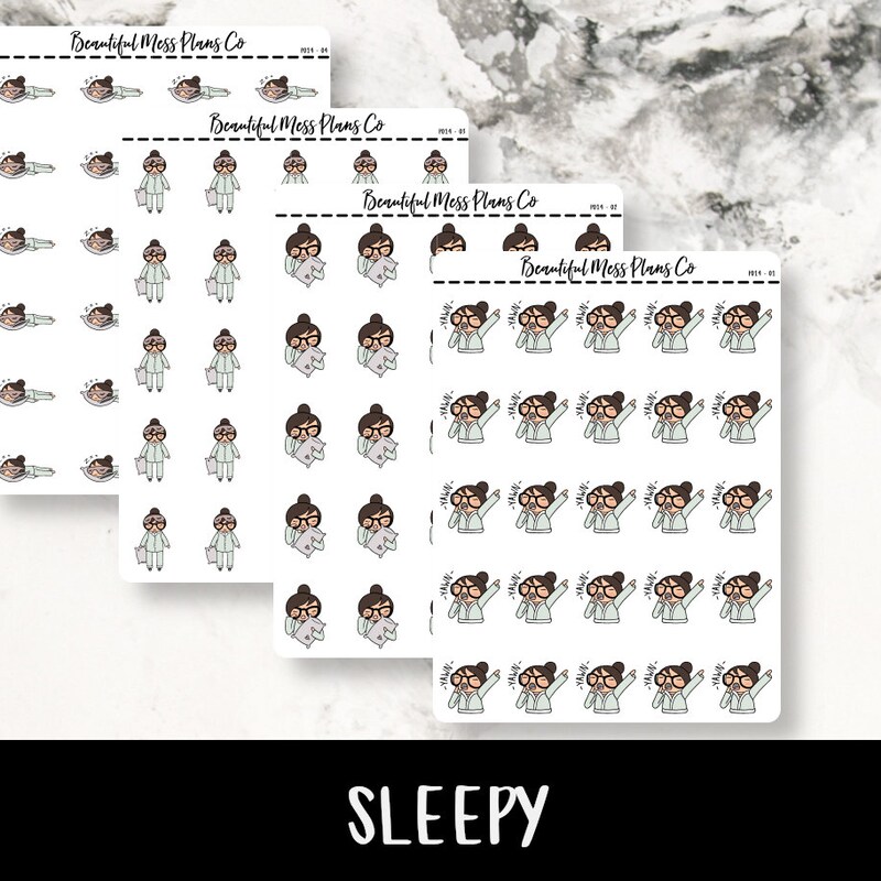 Sleepy Stickers - Etsy