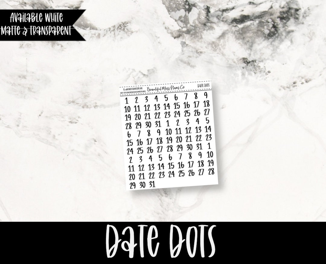 Date Dots // Functional Stickers - Etsy