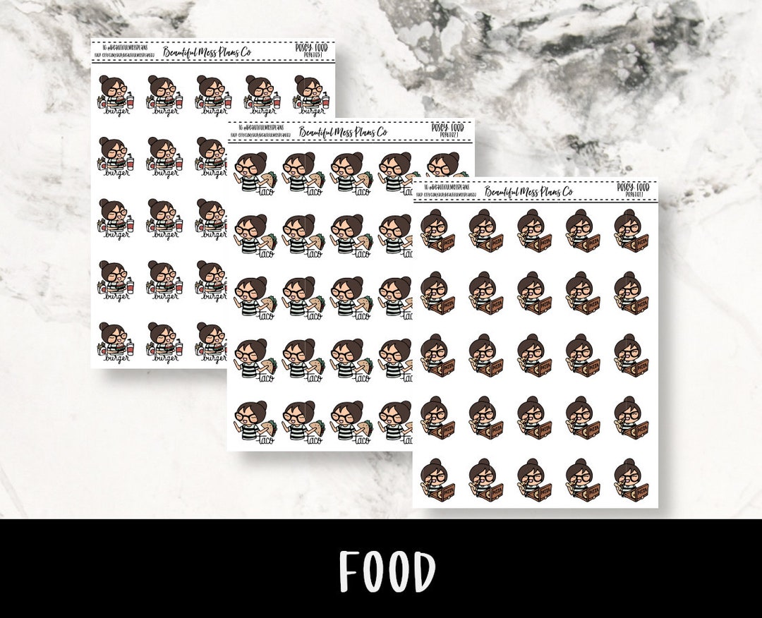 Posey: Food // Planner Stickers // Character Stickers - Etsy