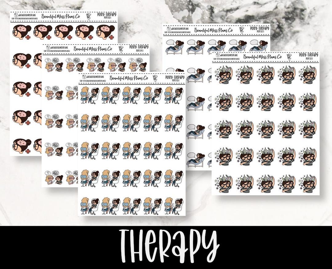 Posey: Therapy // Planner Stickers // Character Stickers // Therapy ...