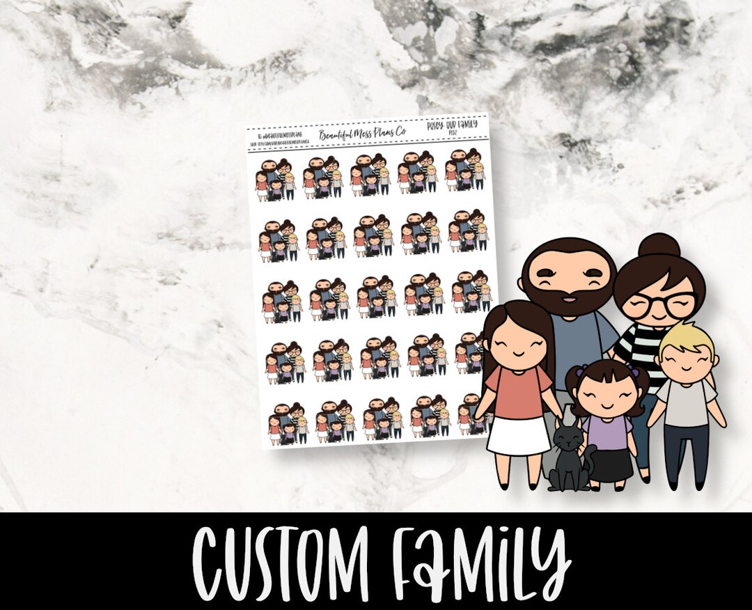 Posey: Custom Family // Planner Stickers // Character Stickers - Etsy