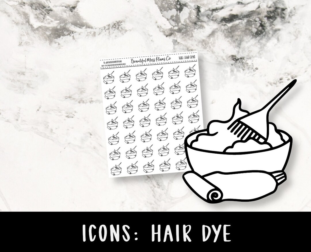 Hair Dye Icons // Functional Stickers - Etsy
