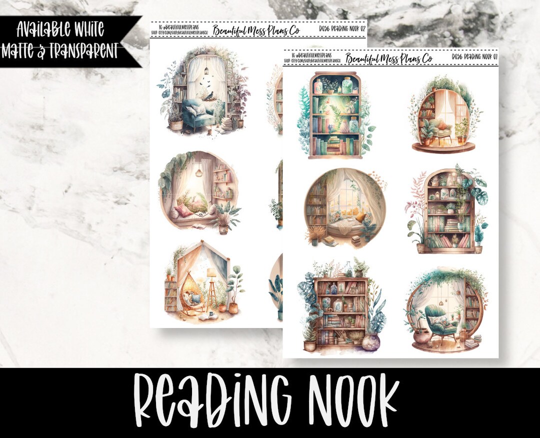Reading Nook Sticker Sheet // Planner Stickers // Bujo Stickers ...